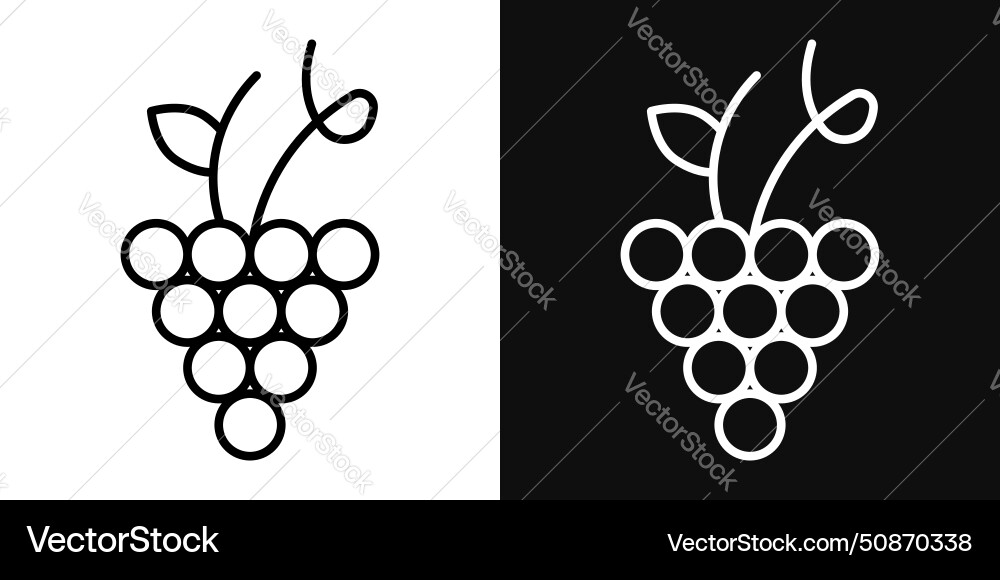 Grape icon set wine vineyard berry cluster symbol Vector Image