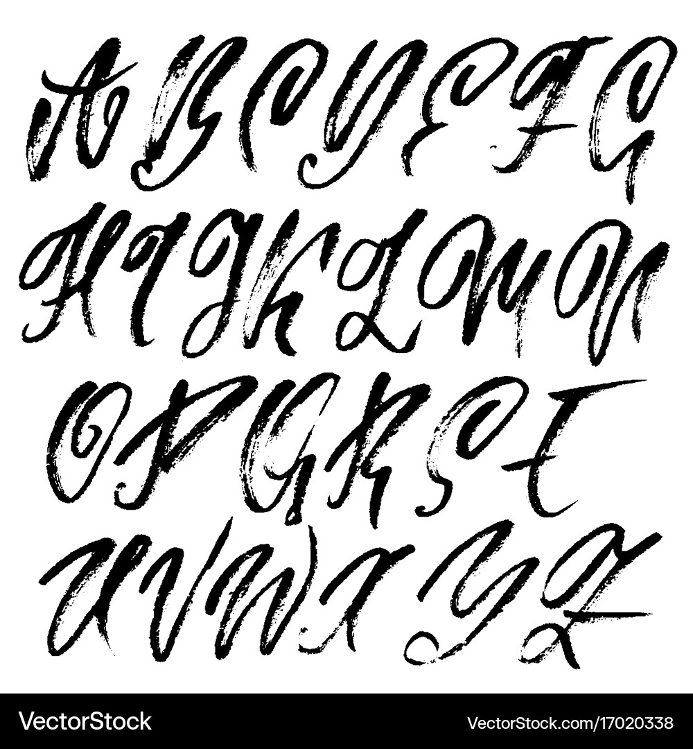 Hand drawn elegant calligraphy font modern brush Vector Image