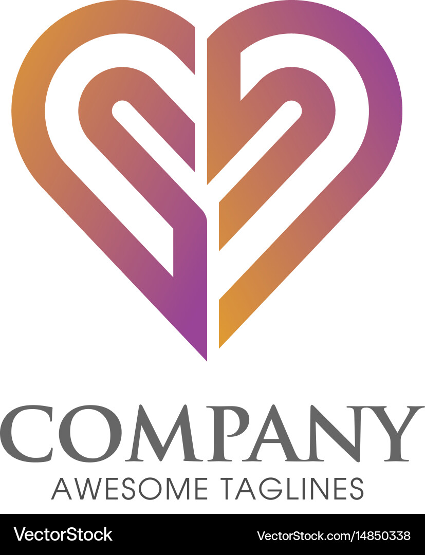 Heart icon logo Royalty Free Vector Image - VectorStock