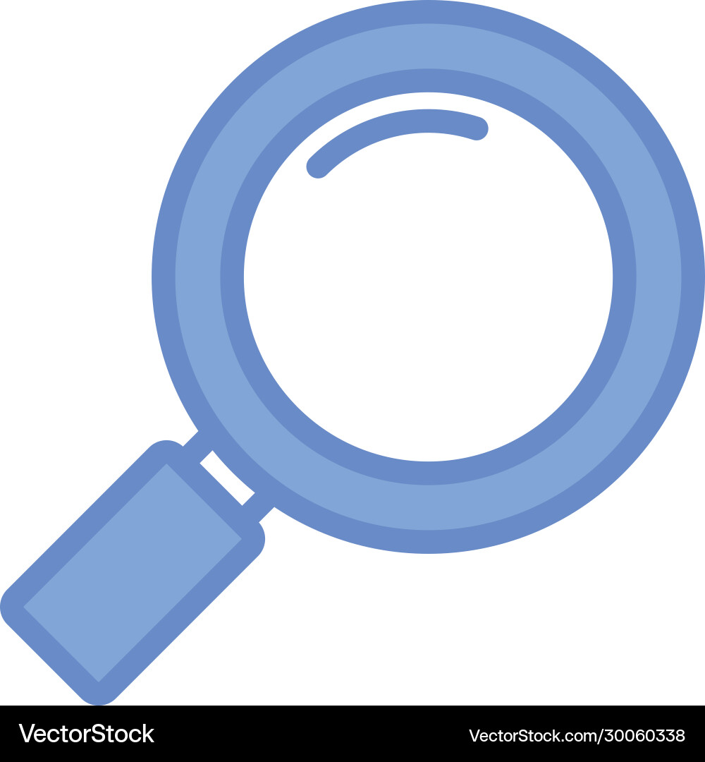 Magnifying glass icon blue outline style Vector Image
