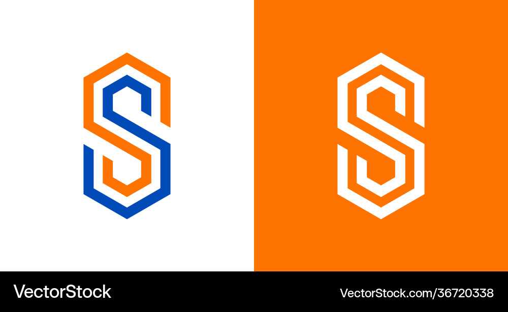 Modern letter ss logo in a hexagon shape Vector Image