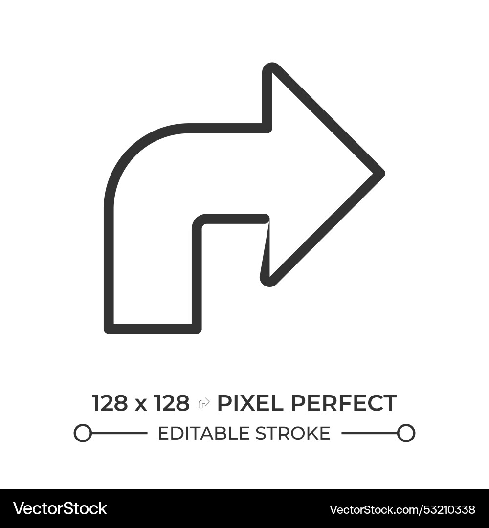 Right arrow linear icon Royalty Free Vector Image