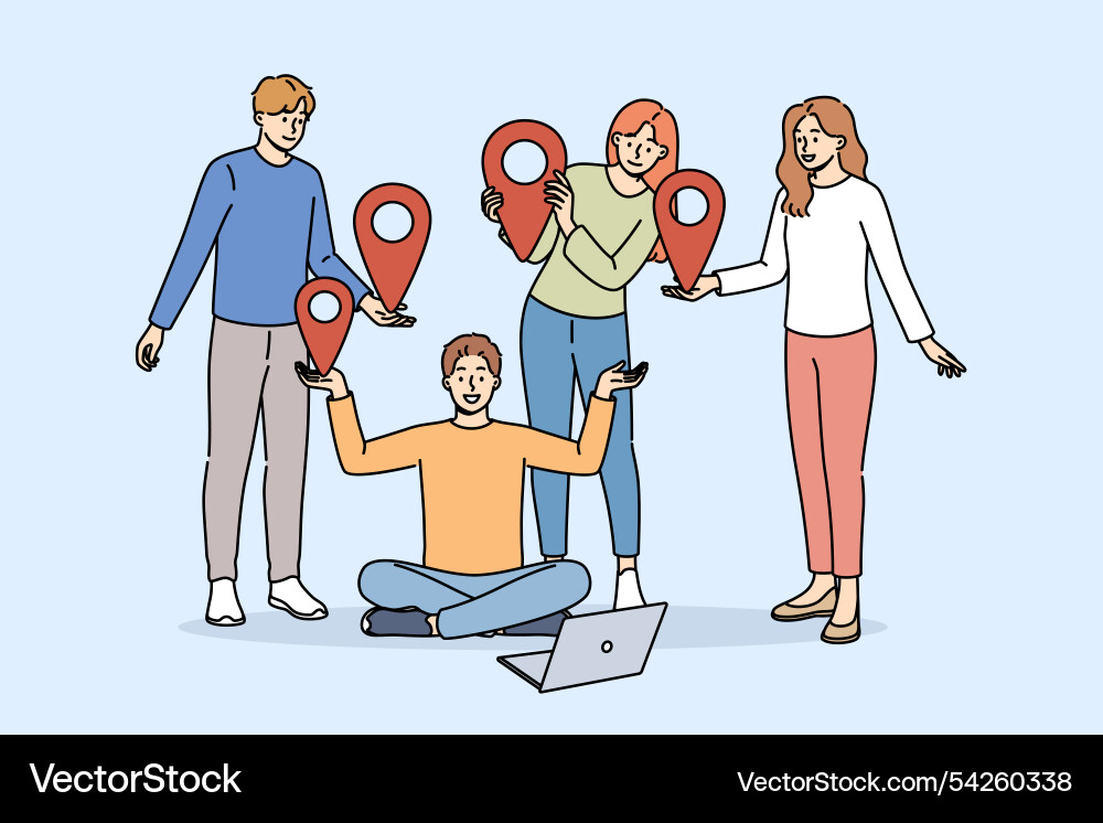 Students Collaborating Online Royalty Free Vector Image
