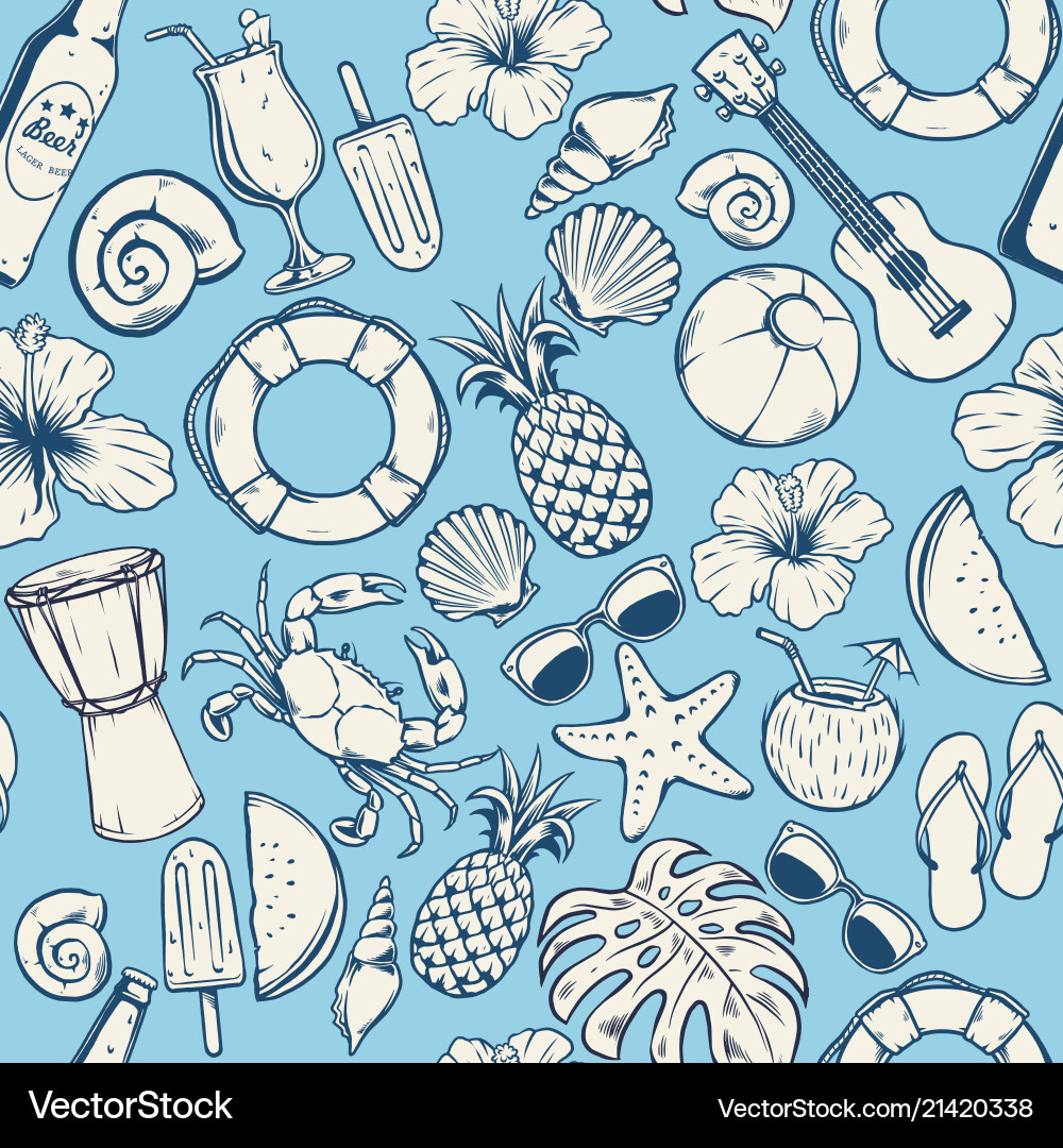 Tropical Summer Pattern Royalty Free Vector Image