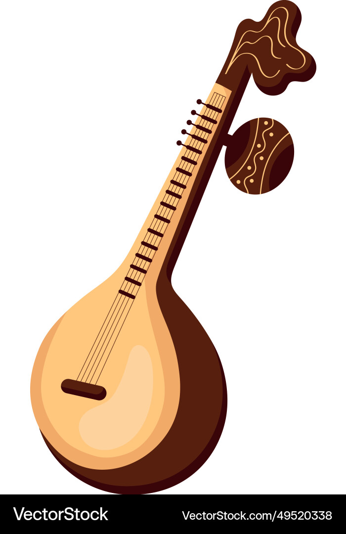 Vasant hindu sitar Royalty Free Vector Image - VectorStock
