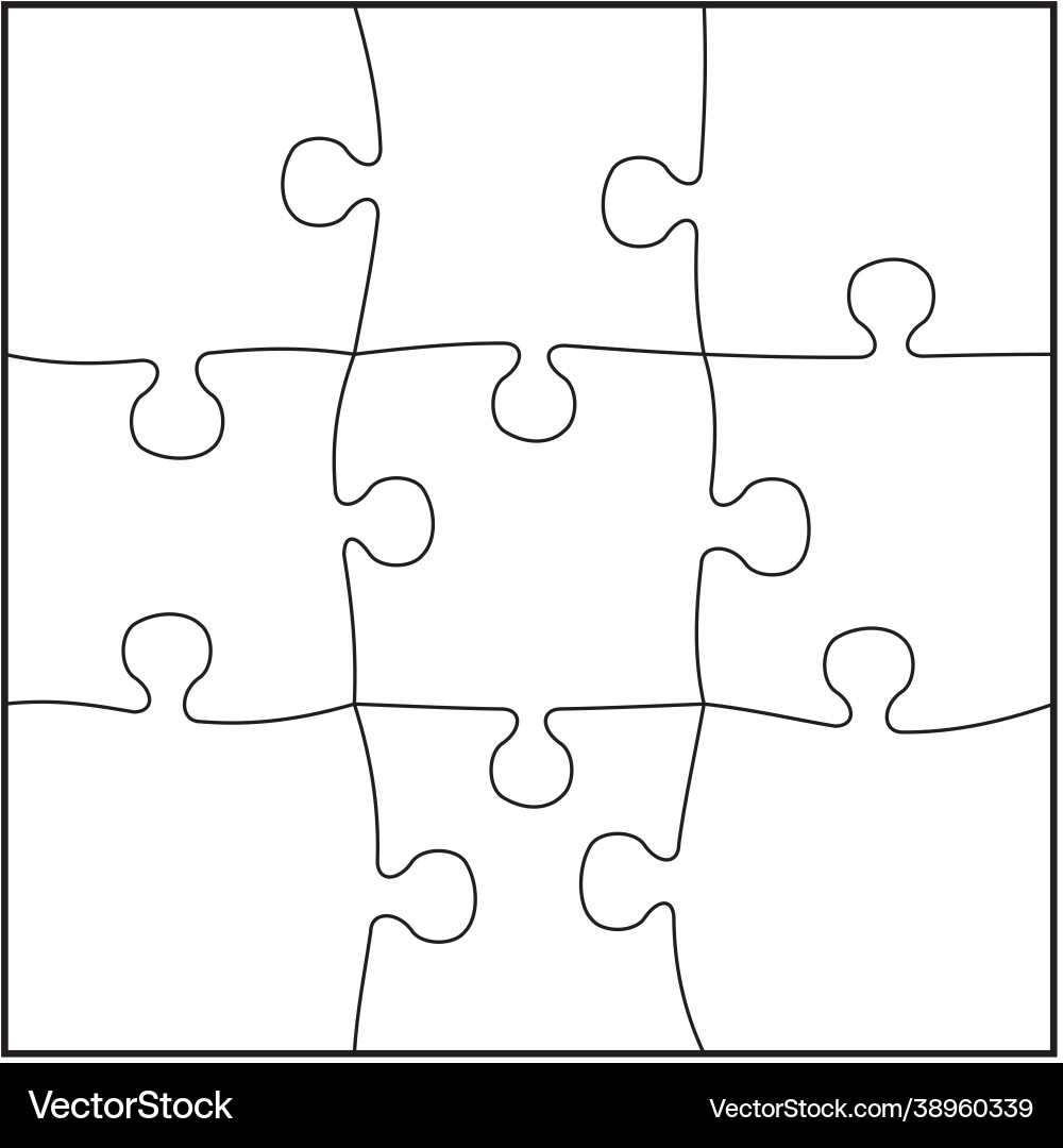 3x4 puzzle pieces Royalty Free Vector Image - VectorStock