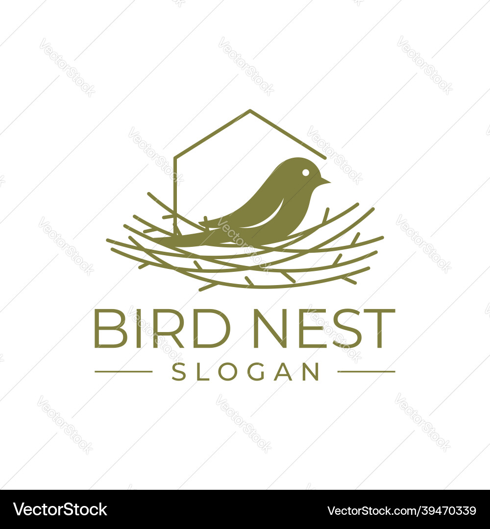 Bird Nest Logo Template Royalty Free Vector Image