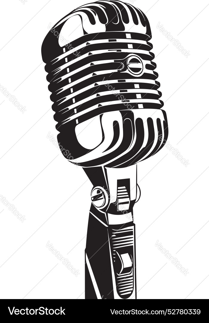 Classic crescendo retro microphone logo icon Vector Image