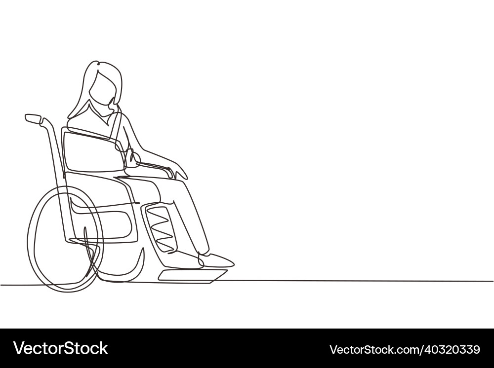 Continuous one line drawing woman with leg Vector Image