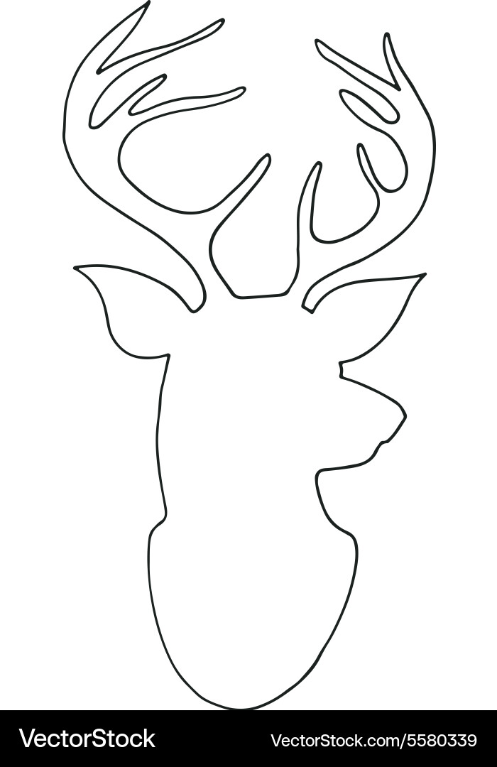 Elegant Reindeer Outline Royalty Free Vector Image