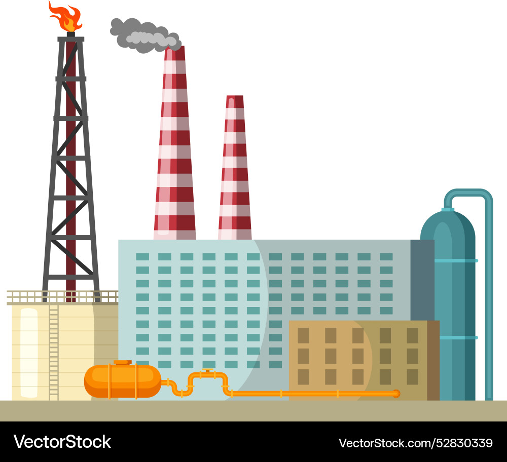 Factory building industrial manufacture Royalty Free Vector