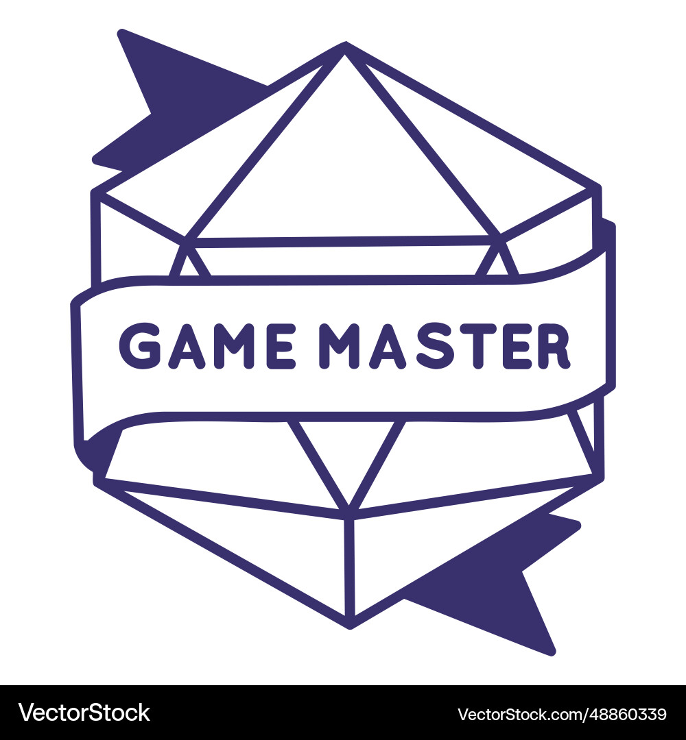 Game master rpg dice badge Royalty Free Vector Image