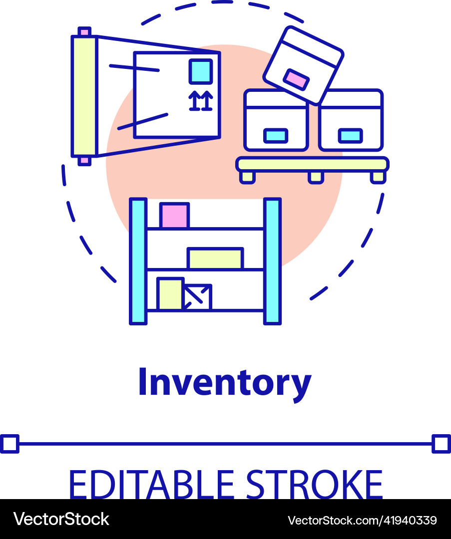 Inventory concept icon Royalty Free Vector Image