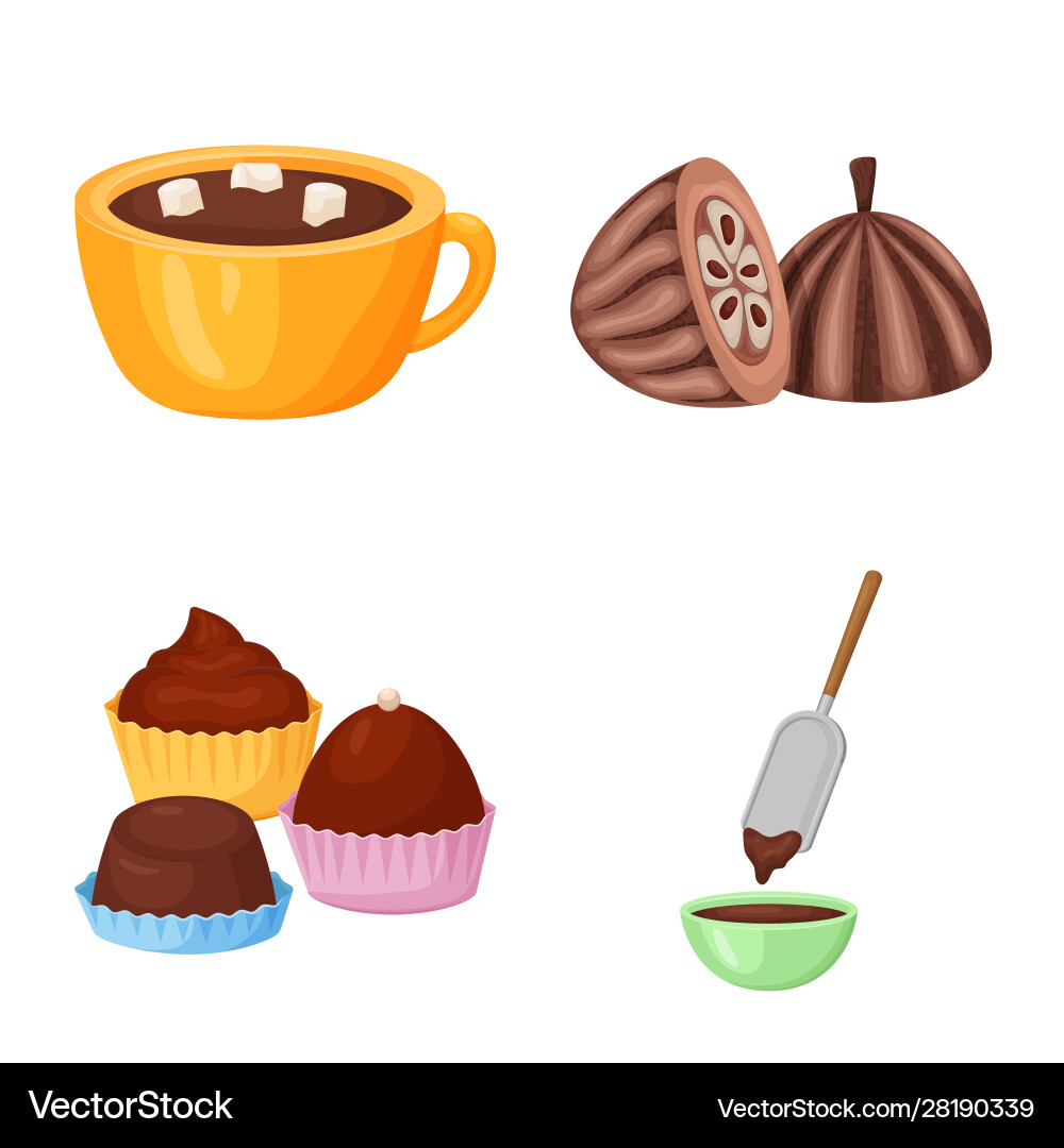 Isolated object cocoa and beans icon Royalty Free Vector