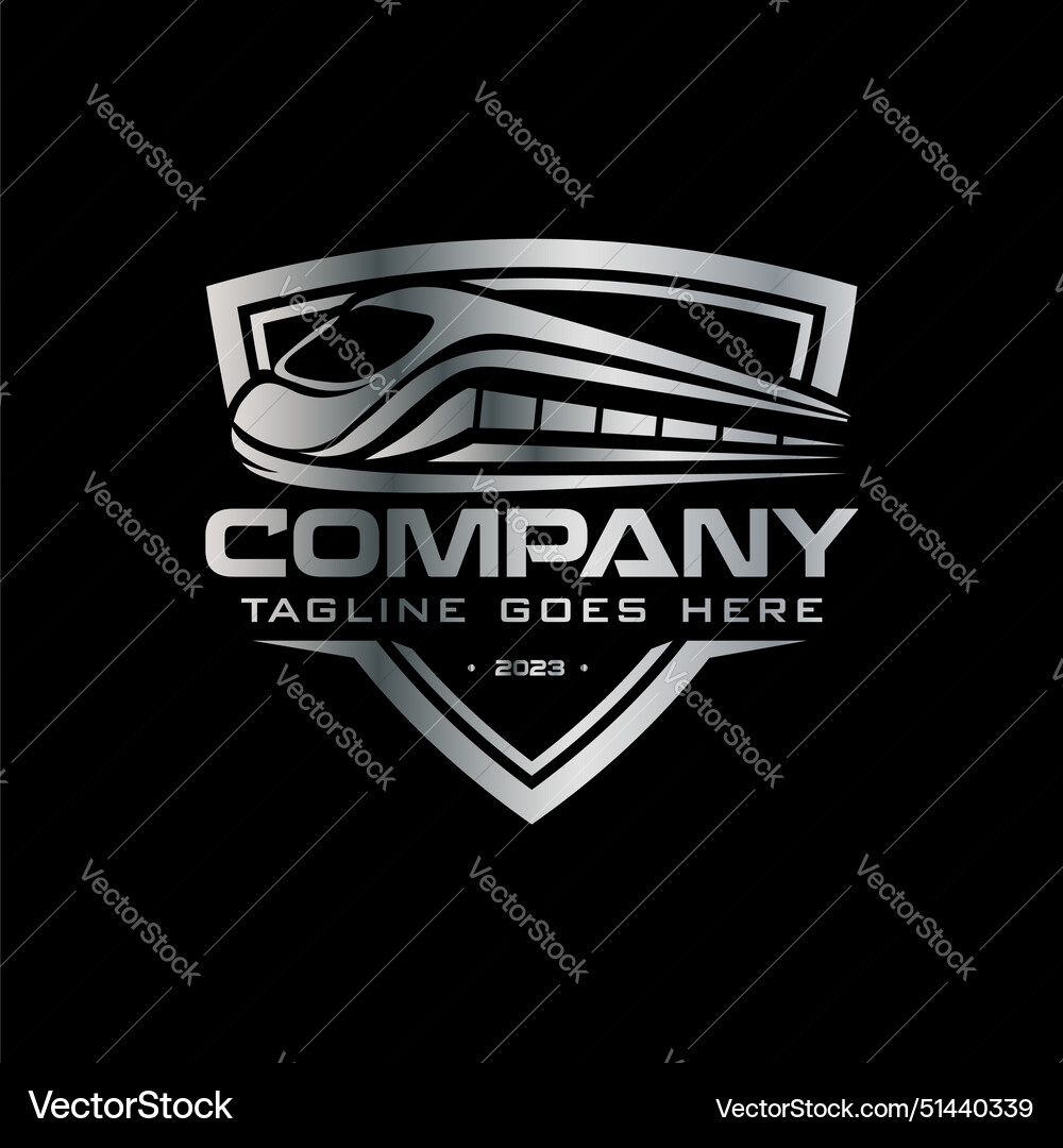Modern train logo image design transport railway Vector Image