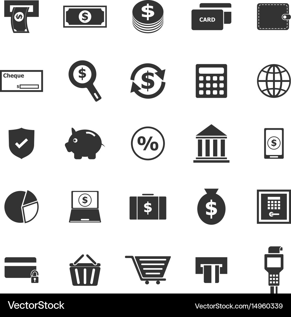 Payment icons on white background Royalty Free Vector Image