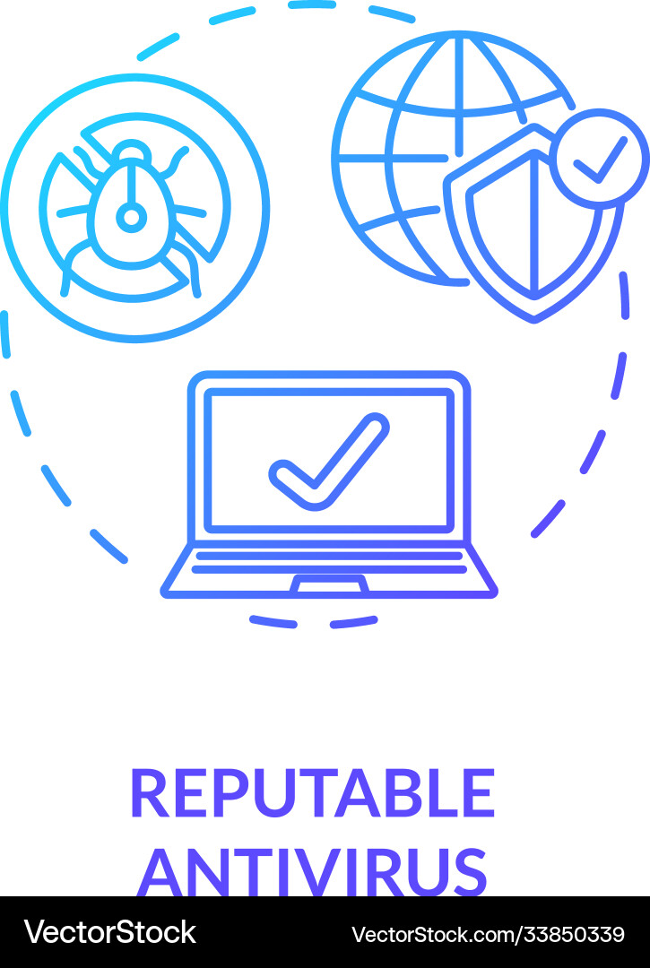 Reputable antivirus concept icon Royalty Free Vector Image