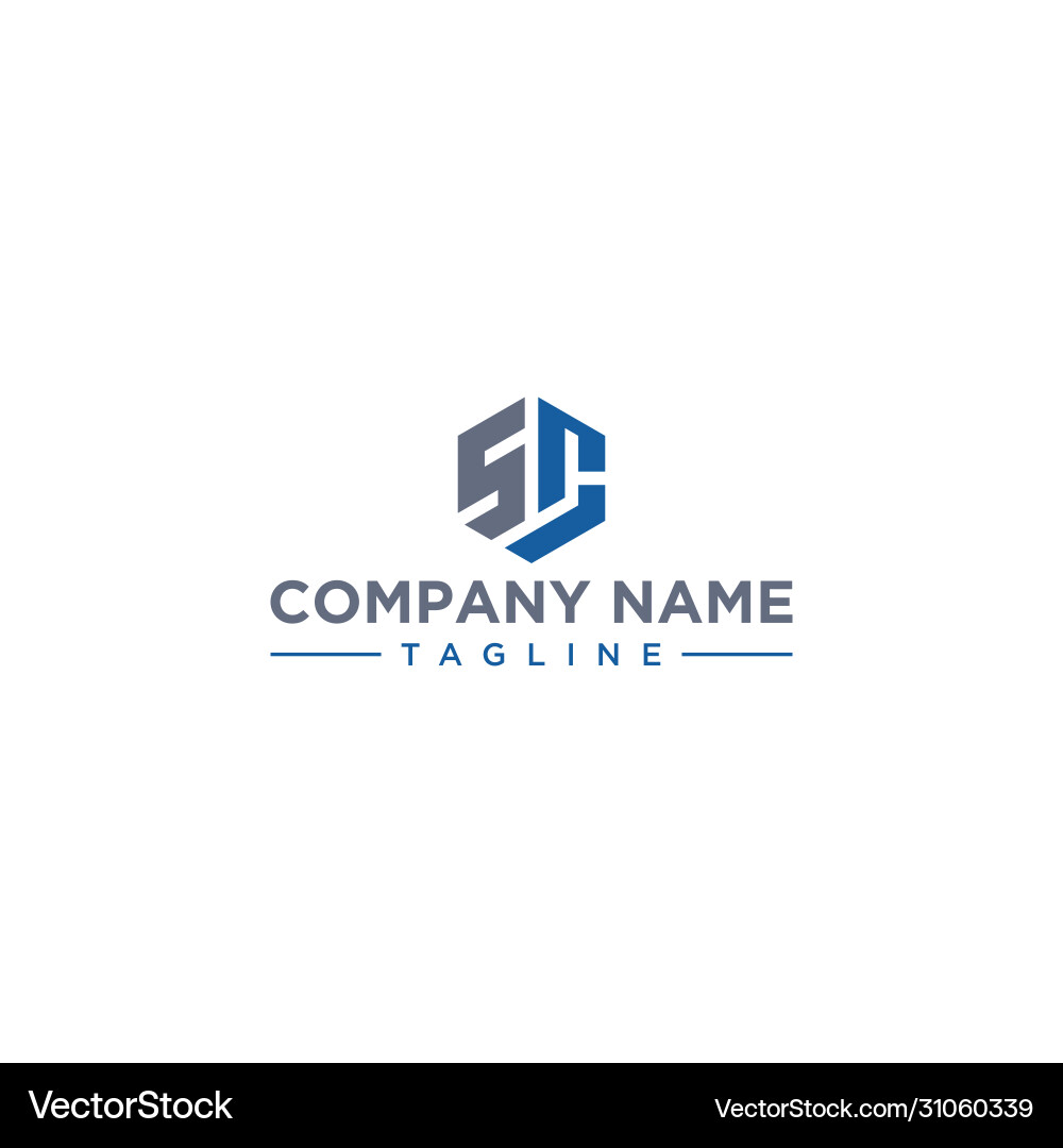 Sc hexagon logo Royalty Free Vector Image - VectorStock