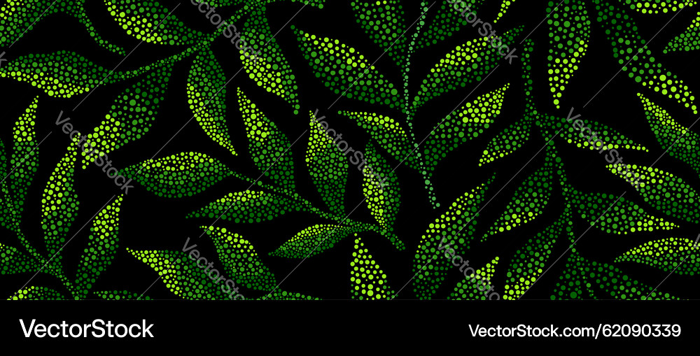 Seamless dotted leaf pattern with green foliage – Royalty-Free Vector ...
