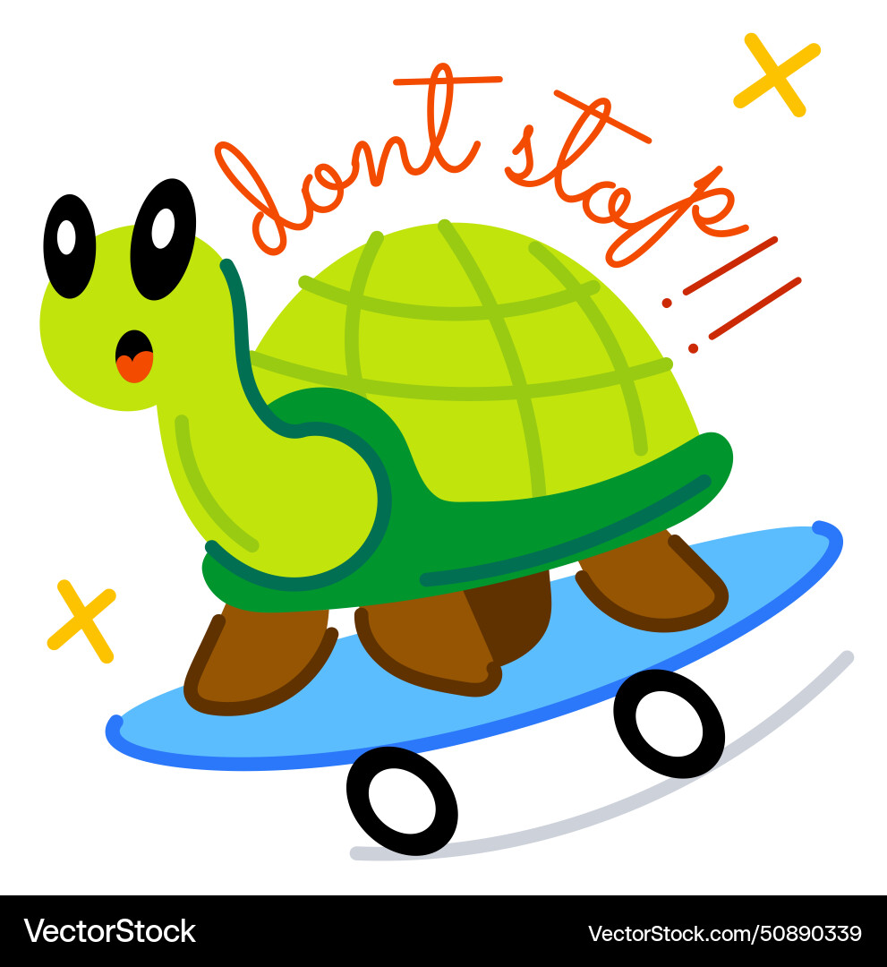 Skating turtle Royalty Free Vector Image - VectorStock