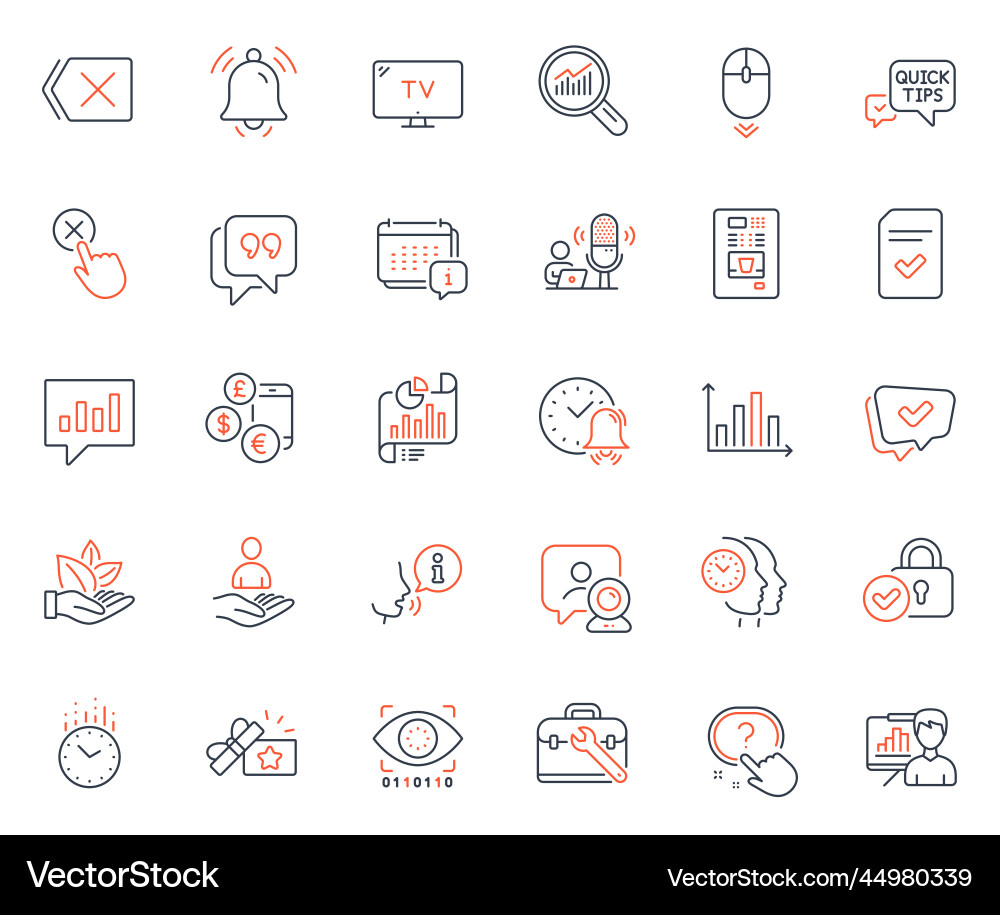 Technology icons set included icon as time Vector Image