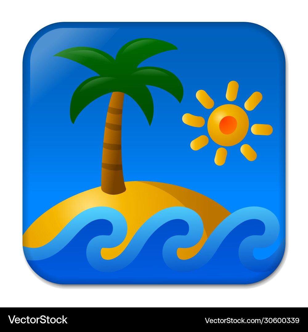 Tropical island beach Royalty Free Vector Image