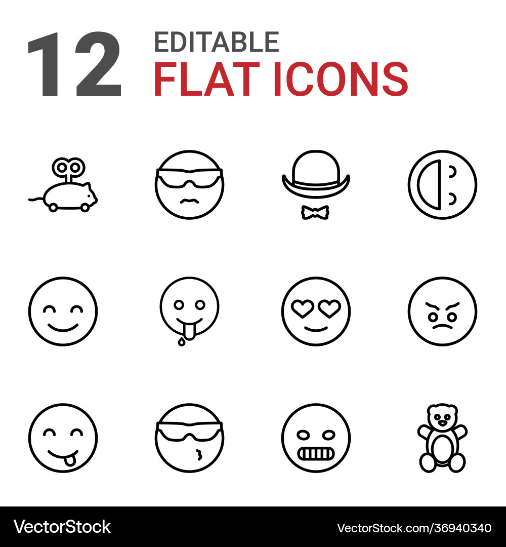12 funny icons Royalty Free Vector Image - VectorStock