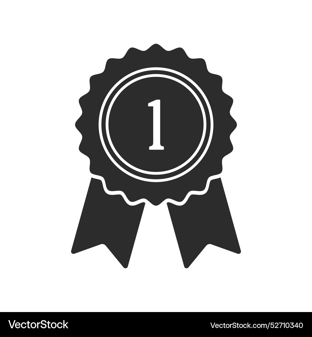 Certificate badge award 1st icon premium quality Vector Image
