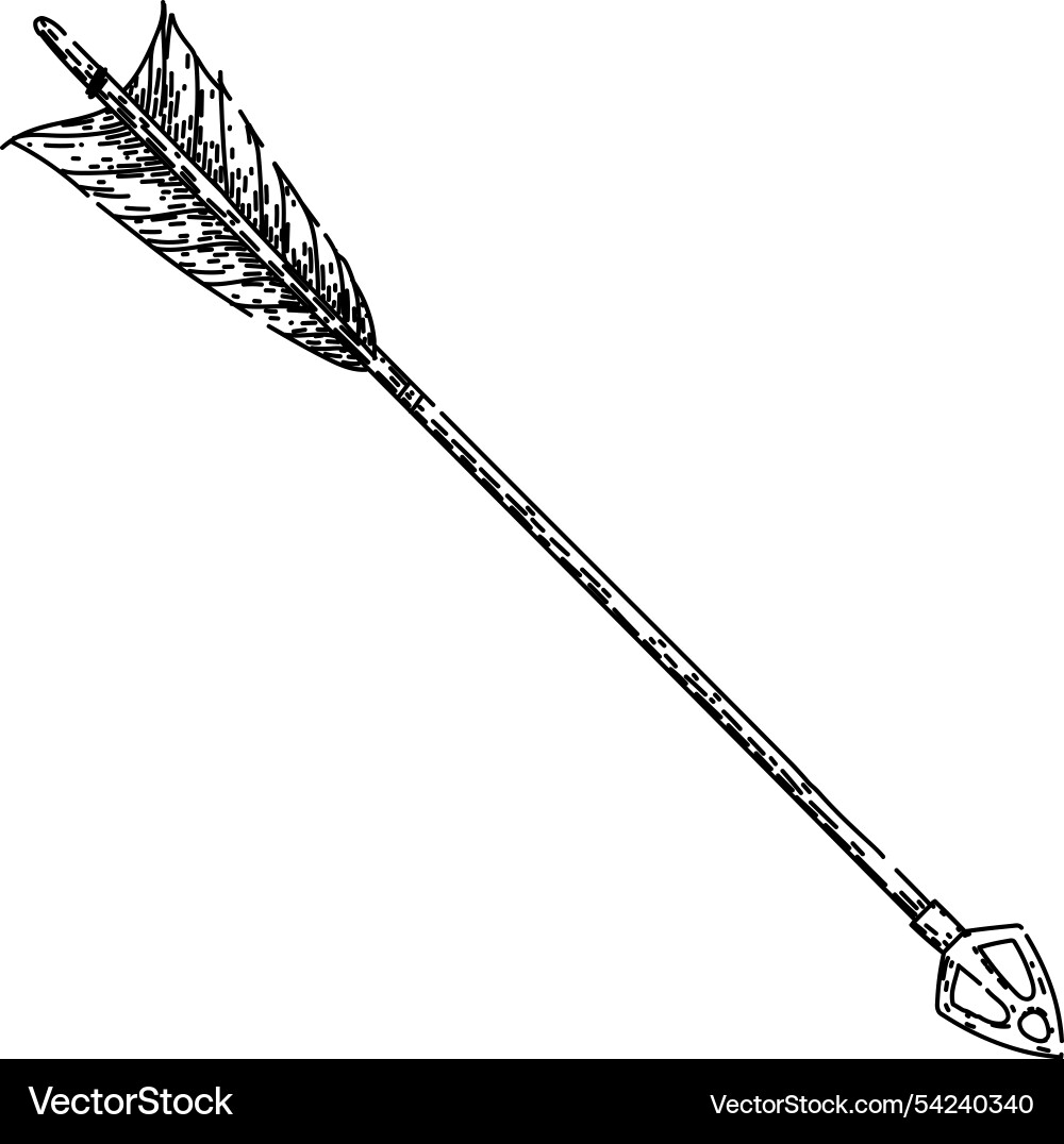 Classic arrow sketch hand drawn Royalty Free Vector Image