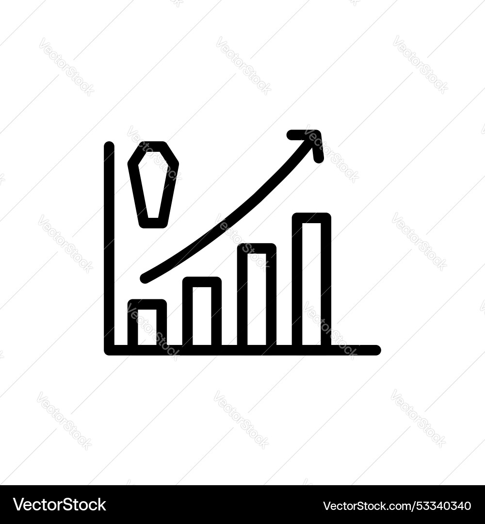 Death rate growth icon set infographic mortality Vector Image