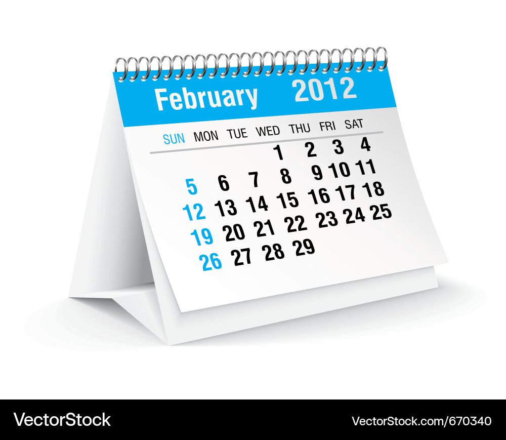 February calendar Royalty Free Vector Image - VectorStock