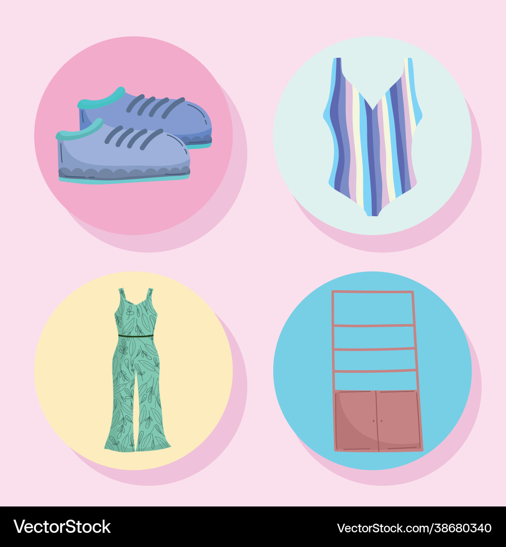Female clothes set Royalty Free Vector Image - VectorStock