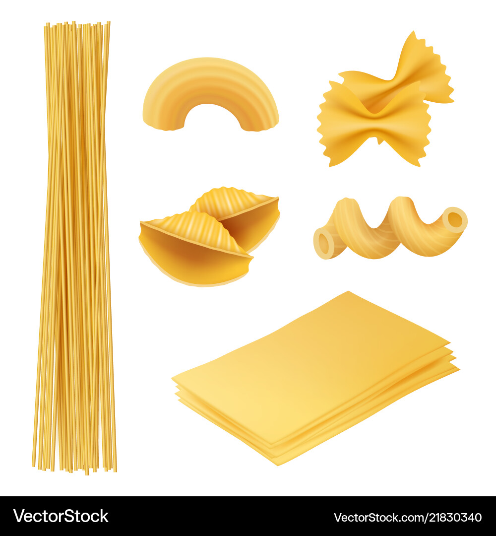 Italian Pasta Collection Royalty Free Vector Image