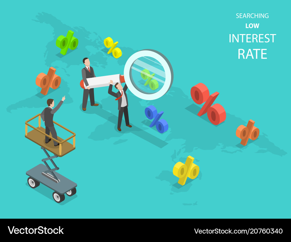Low Interest Rate Search Royalty Free Vector Image