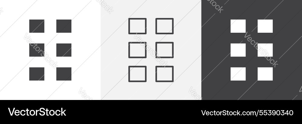 Menu dots icons graphics pack Royalty Free Vector Image