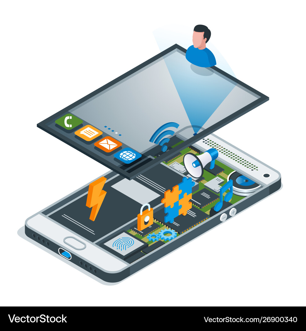 Mobile phone structure Royalty Free Vector Image