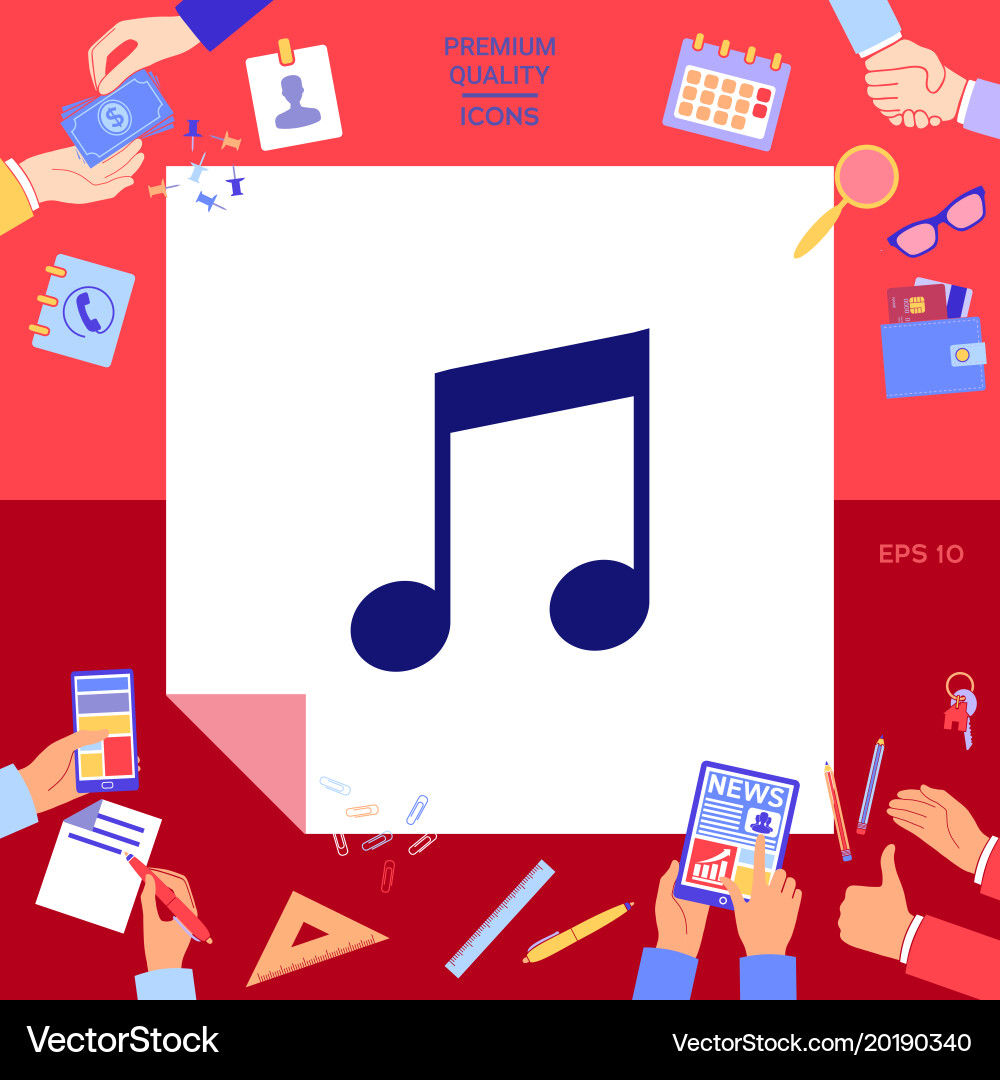 Music symbol icon Royalty Free Vector Image - VectorStock