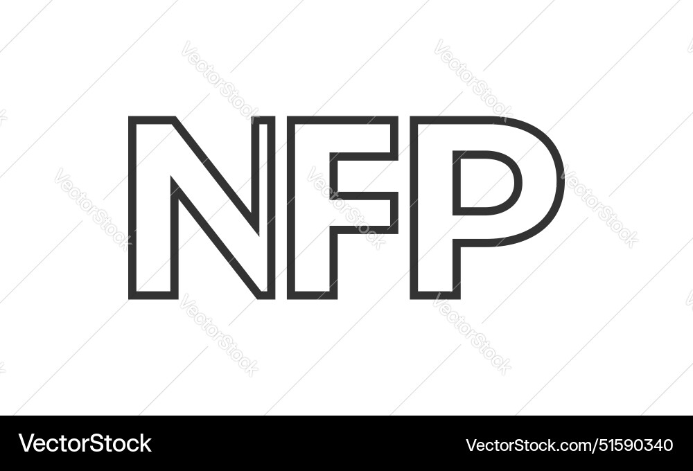 Nfp logo design template with strong and modern Vector Image