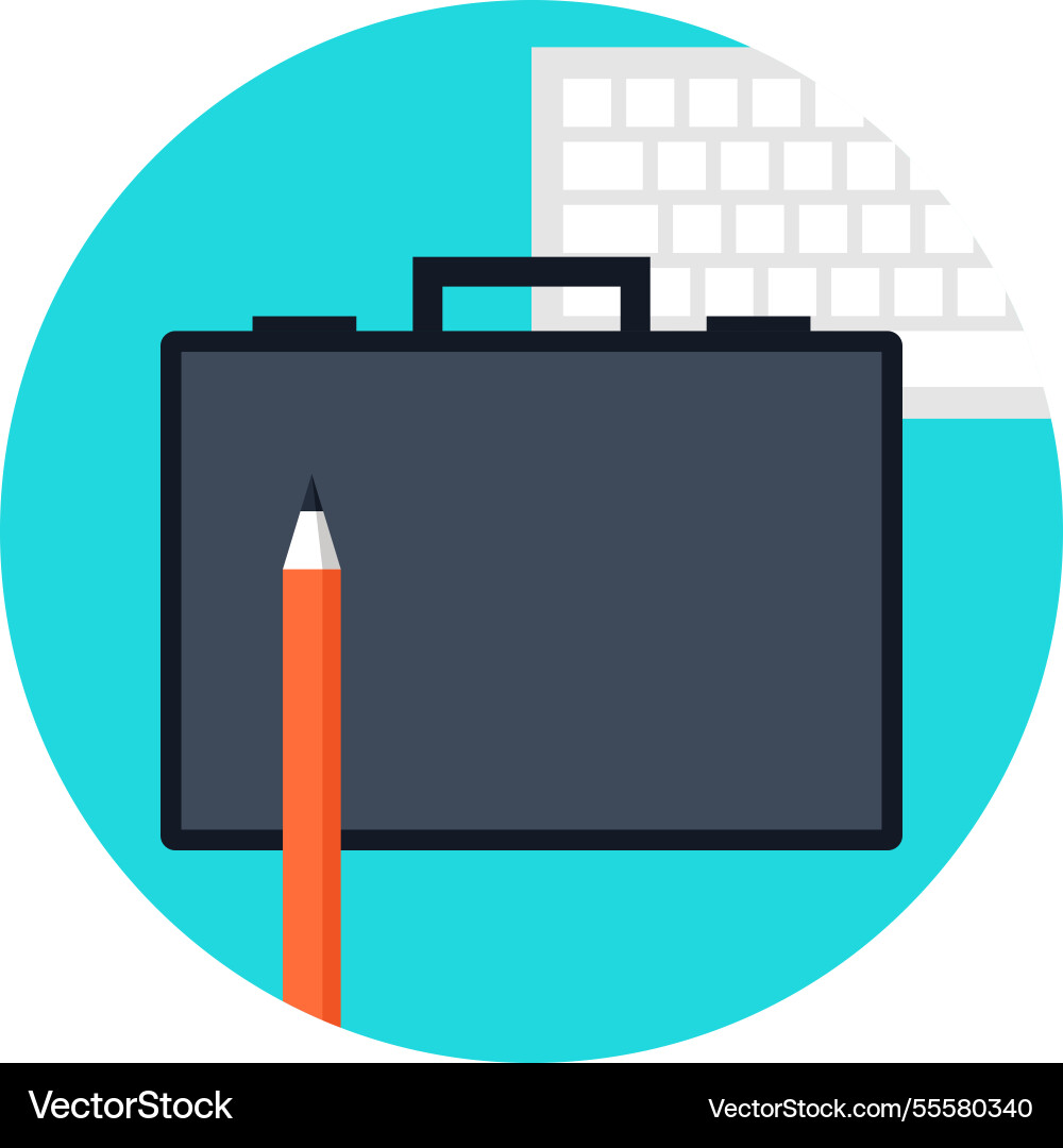 Portfolio flat web icon Royalty Free Vector Image