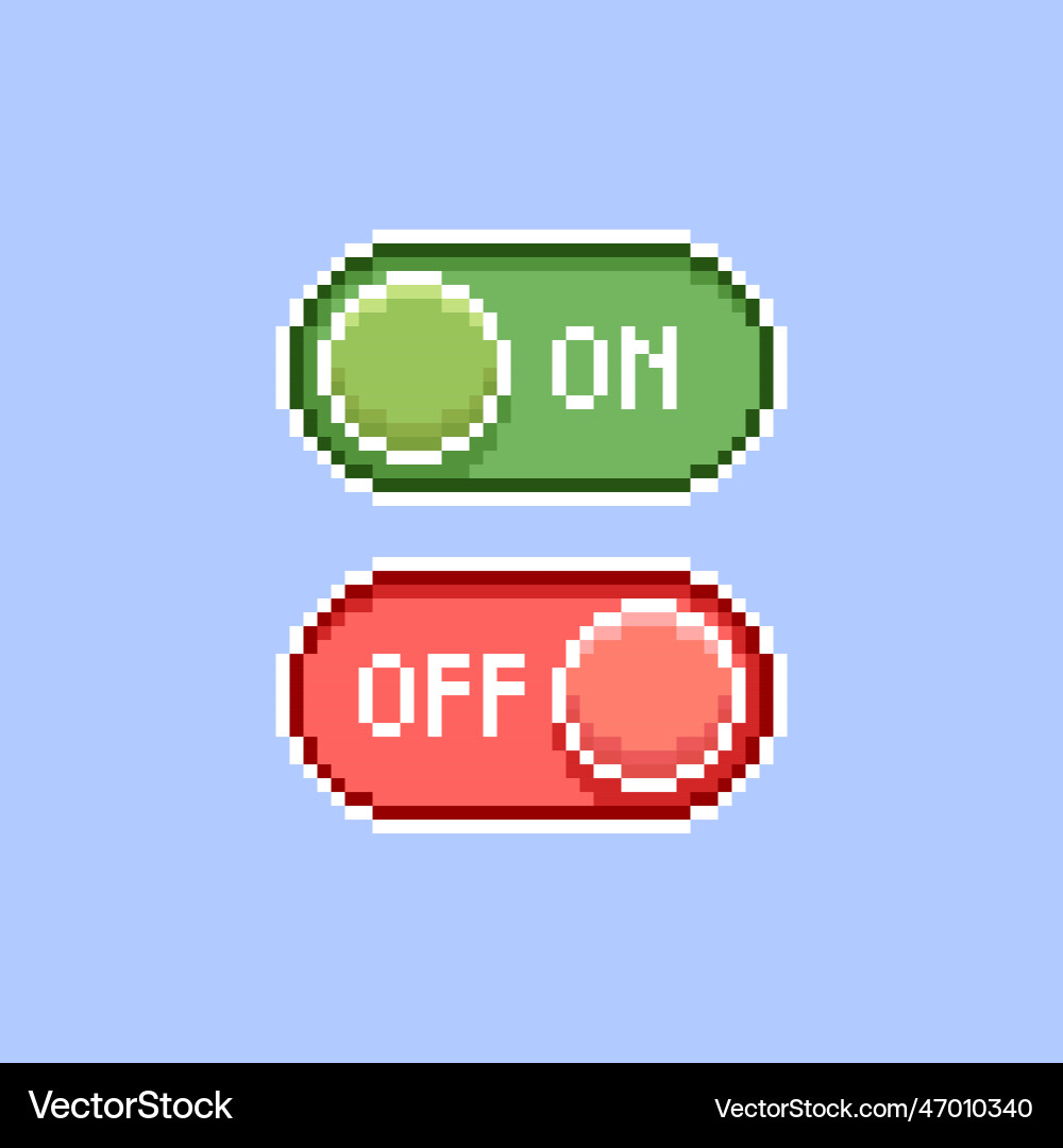 Red and green on off switch icons Royalty Free Vector Image