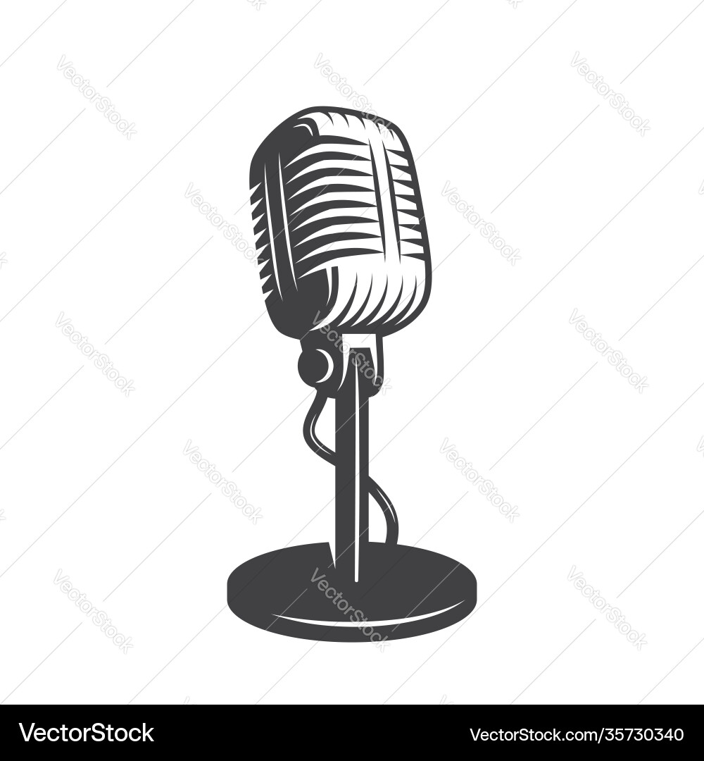 Retro Vintage Microphone Royalty Free Vector Image