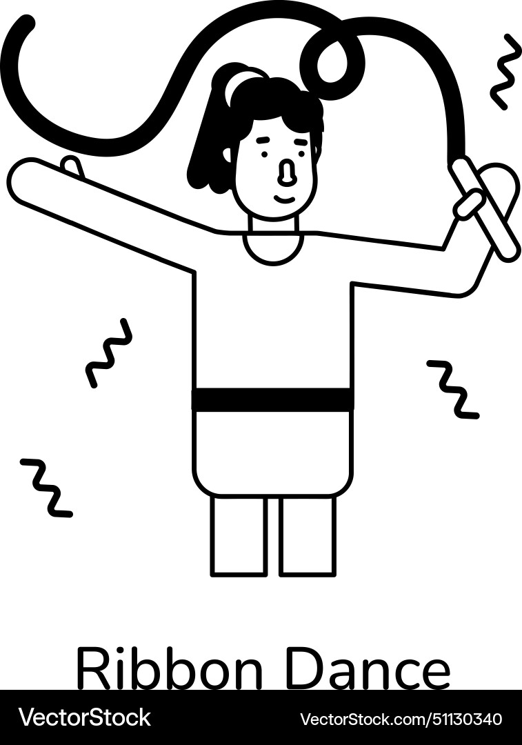 Ribbon dance Royalty Free Vector Image - VectorStock