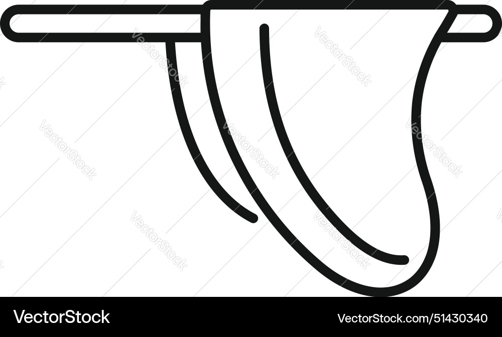 Simple line drawing of a curtain Royalty Free Vector Image