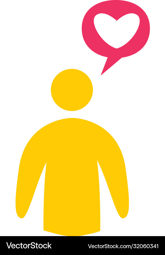 Avatar person with heart bubble flat style icon Vector Image