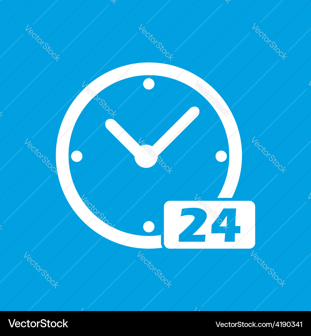 Clock white icon Royalty Free Vector Image - VectorStock