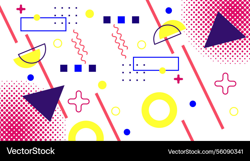 Colorful abstract shapes background with Vector Image
