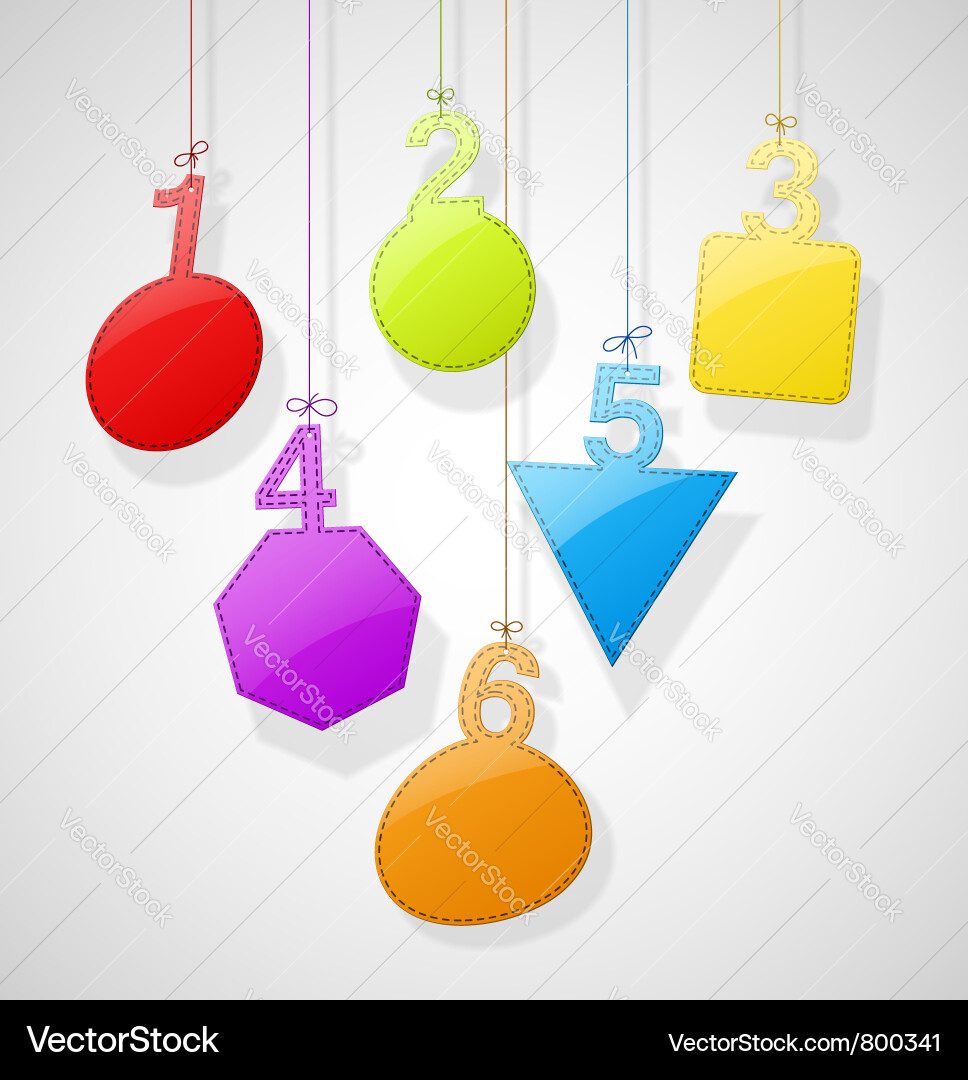 Colorful Number Notes Royalty Free Vector Image