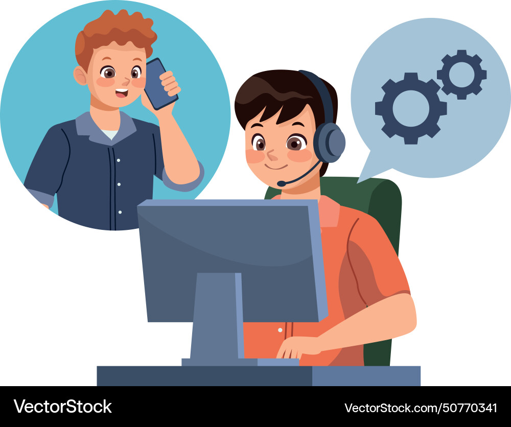 Customer support service Royalty Free Vector Image
