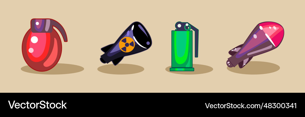Dangerous explosives weapon as asset for mobile Vector Image