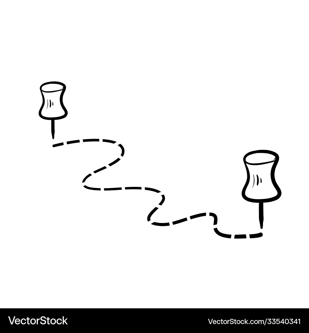 Hand drawn map distance measuring icon doodle Vector Image